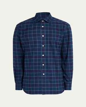 Kiton Plaid Button-front Shirt