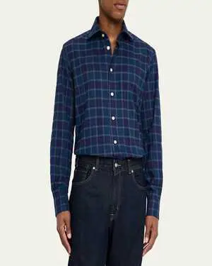 Kiton Plaid Button-front Shirt