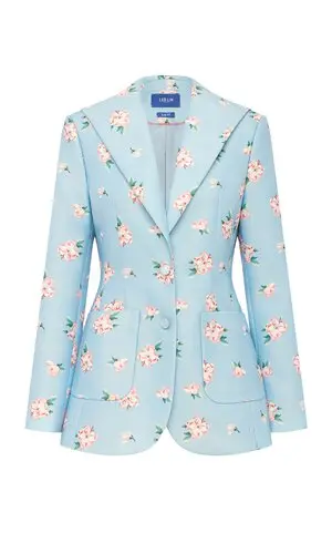 LEO LIN Brynn Floral-print Blazer - Light Blue
