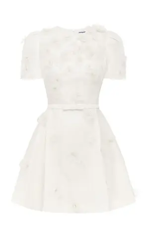 LEO LIN Elyse Petal-embellished Mini Dress - White