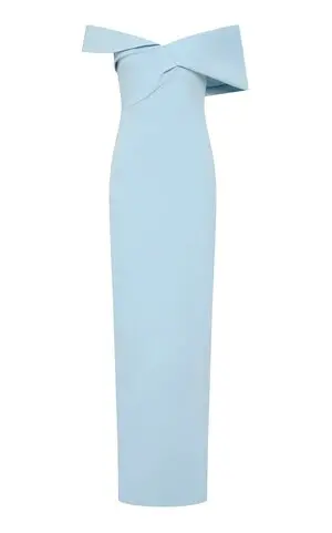 Rachel Gilbert Maddie Off-the-shoulder Gown - Light Blue