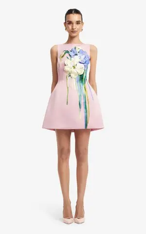 LEO LIN Ali Embroidered Mini Dress - Light Pink