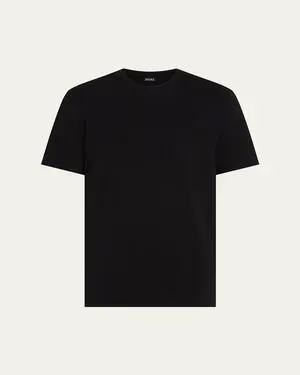 Zegna Cotton Jersey Tonal Logo T-shirt - Black