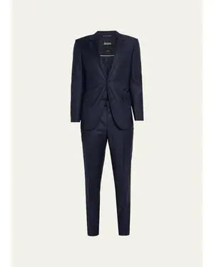 Zegna Trofeo Wool Tonal Stripe Two-piece Suit - Navy