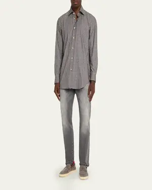Kiton Cotton Houndstooth Classic-fit Sport Shirt
