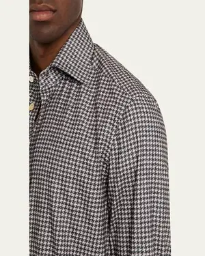 Kiton Cotton Houndstooth Classic-fit Sport Shirt