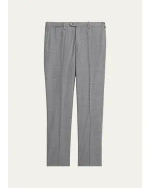 Kiton Wool Twill Flat-front Trousers - Gray