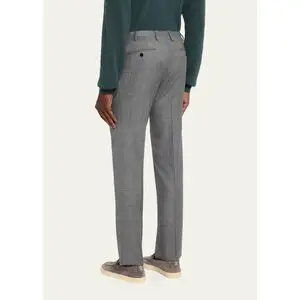 Kiton Wool Twill Flat-front Trousers