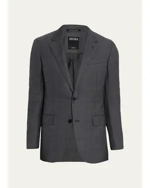 Zegna Tonal Plaid 15milmil15 Wool Suit - Gray