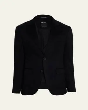 Zegna Oasi Cashmere Single-breasted Blazer - Blk Sld
