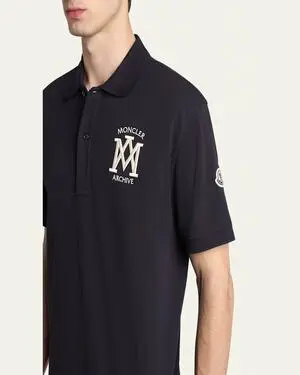 Moncler Cotton Archive Logo Polo Shirt