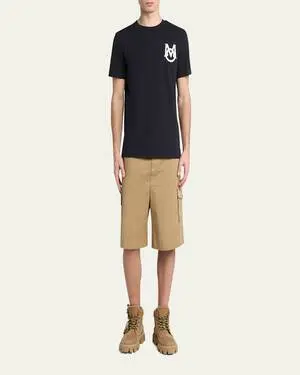 Moncler Monogram Applique Crewneck T-shirt - Navy