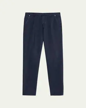 Kiton Straight Fit Flat-front Trousers - Blue