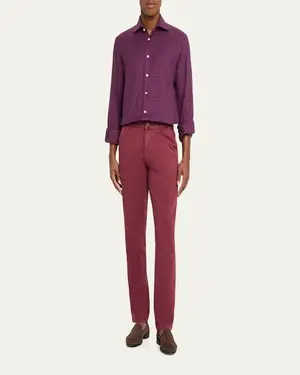 Kiton Straight Fit Flat-front Trousers - Red