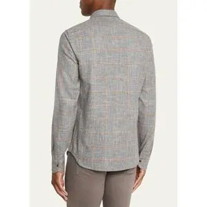 Kiton Windowpane Snap-front Overshirt