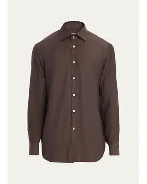 Kiton Cotton Sport Shirt - Brown