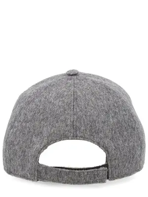 Fendi Wool And Cashmere Baseball Cap - Grey