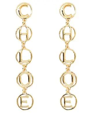 Chloé Script Earrings - Gold