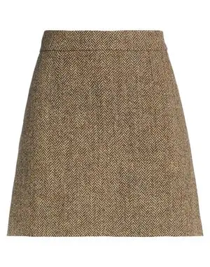 Paul & Joe Mini Flared Virgin Wool Skirt - Brown