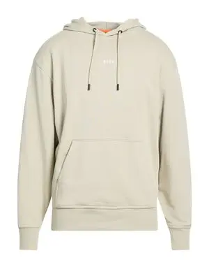 BOSS Cotton Terry Hoodie With Logo - Beige