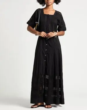 LoveShackFancy Cotton Maxi Dress With Lace Trims