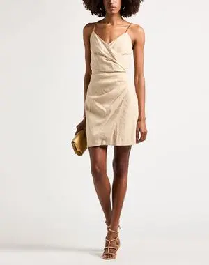 Maje Mini Dress In Linen, Viscose, And Elastane