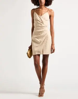 Maje Mini Dress In Linen, Viscose, And Elastane