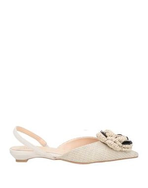 OVYE Ballet Flats With Floral Appliqu - Beige