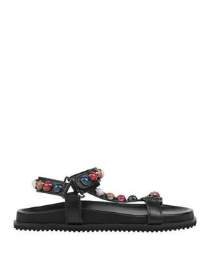 OVYE Leather Embellished Slingback Sandals