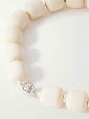 JULIETTA Odeon Silver-plated Resin Necklace - Neutrals