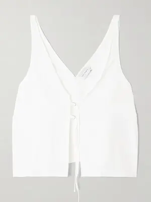 DEIJI STUDIOS Tie-detailed Linen Top - White