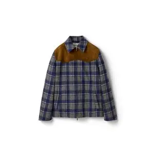 Miu Miu Checked Blouson Jacket - Slate/lightblue