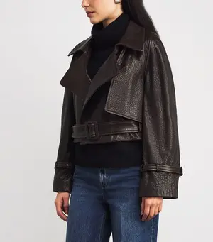 Nour Hammour Lambskin Cropped Hatti Jacket