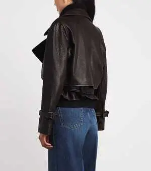 Nour Hammour Lambskin Cropped Hatti Jacket