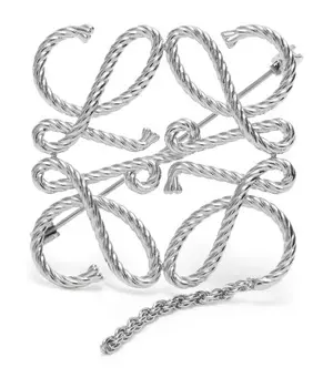 Loewe Anagram Rope Brooch - Silver