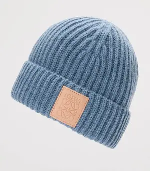 Loewe Cashmere Logo Beanie - Blue