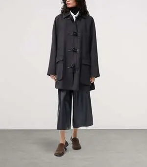 Loewe Wool-cashmere Coat With Leather Collar