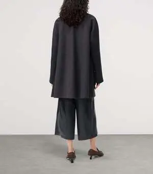 Loewe Wool-cashmere Coat With Leather Collar