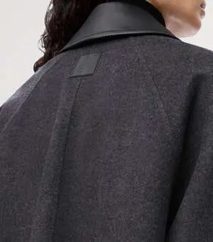 Loewe Wool-cashmere Coat With Leather Collar
