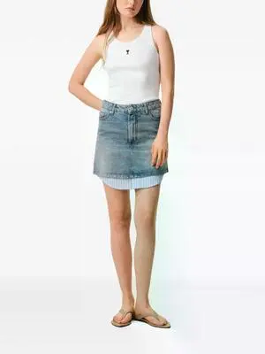 AMI Paris De Coeur" Ribbed Knit Tank Top - White
