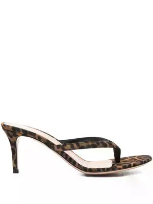 GIANVITO ROSSI Calypso Leopard-print Sandals - Brown