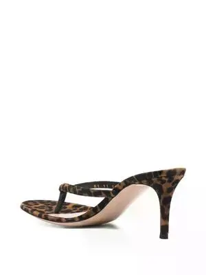 GIANVITO ROSSI Calypso Leopard-print Sandals - Brown