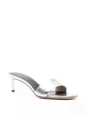 TOM FORD Metallic-finish Leather Kitten Heel Sandals - Silver