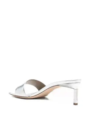 TOM FORD Metallic-finish Leather Kitten Heel Sandals - Silver