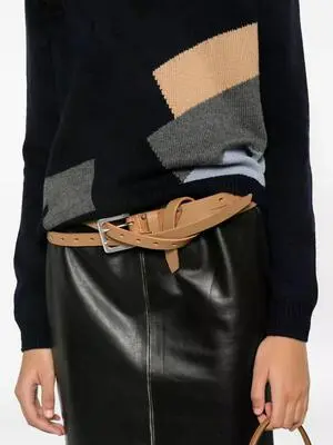Prada Geometric-pattern V-neck Jumper