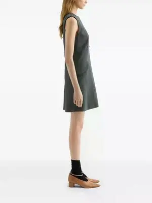 JIL SANDER Lace-trim Pocket Mini Dress - Grey