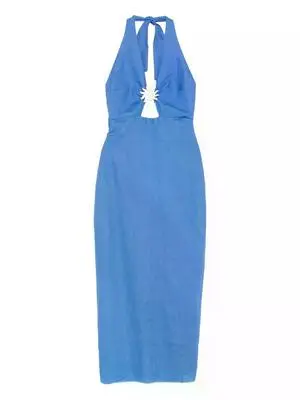CALA DE LA CRUZ Orly Halterneck Cut-out Midi Dress - Blue
