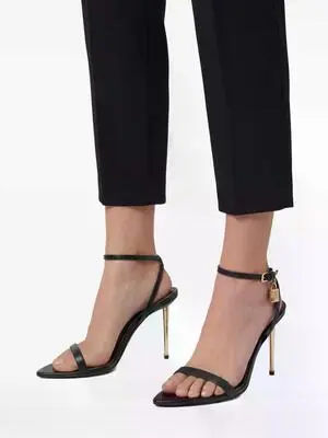 TOM FORD Pointed-toe Padlock Heeled Sandals - Black