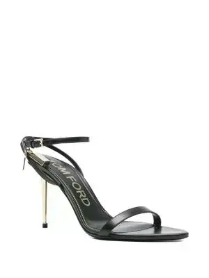 TOM FORD Pointed-toe Padlock Heeled Sandals - Black