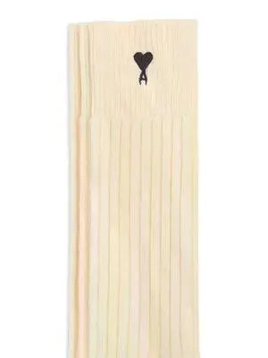 AMI Paris Three Pack De Coeur Socks - Neutrals